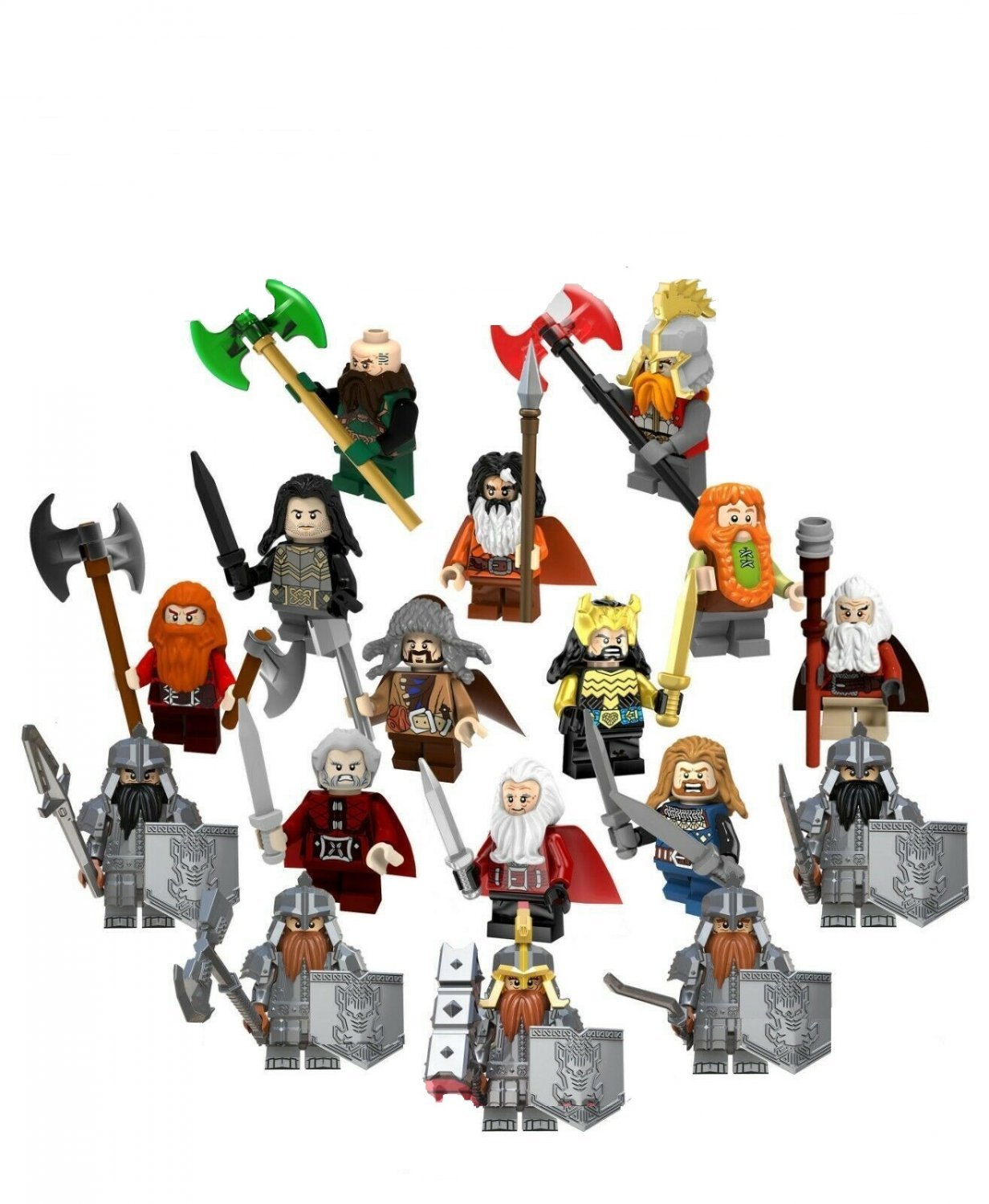 17pcs Dwarf character Minifigures Compatible Lego Lord of the Rings Se