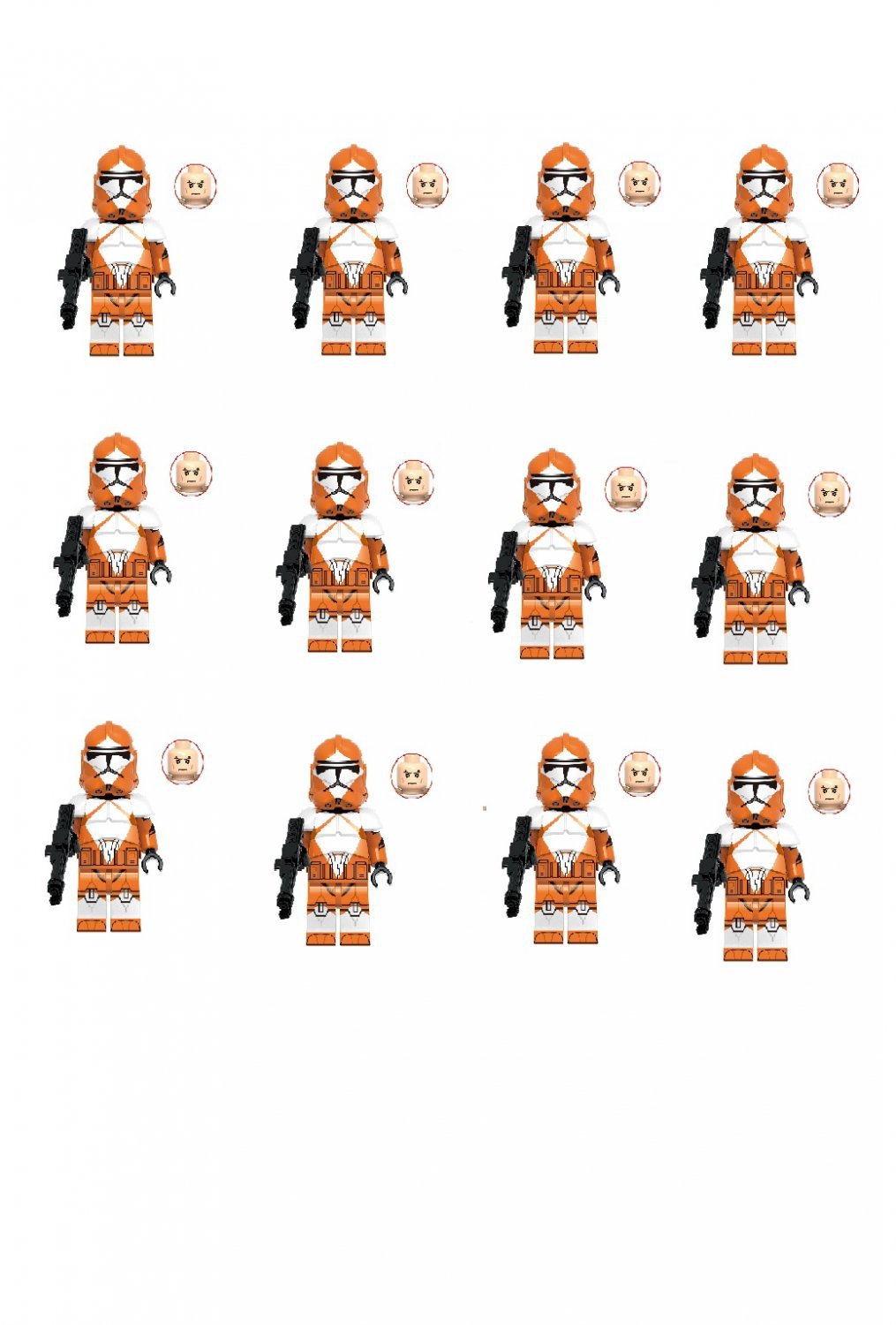 12pcs Bomb Squad Trooper Minifigures Compatible Lego Star Wars Clone W