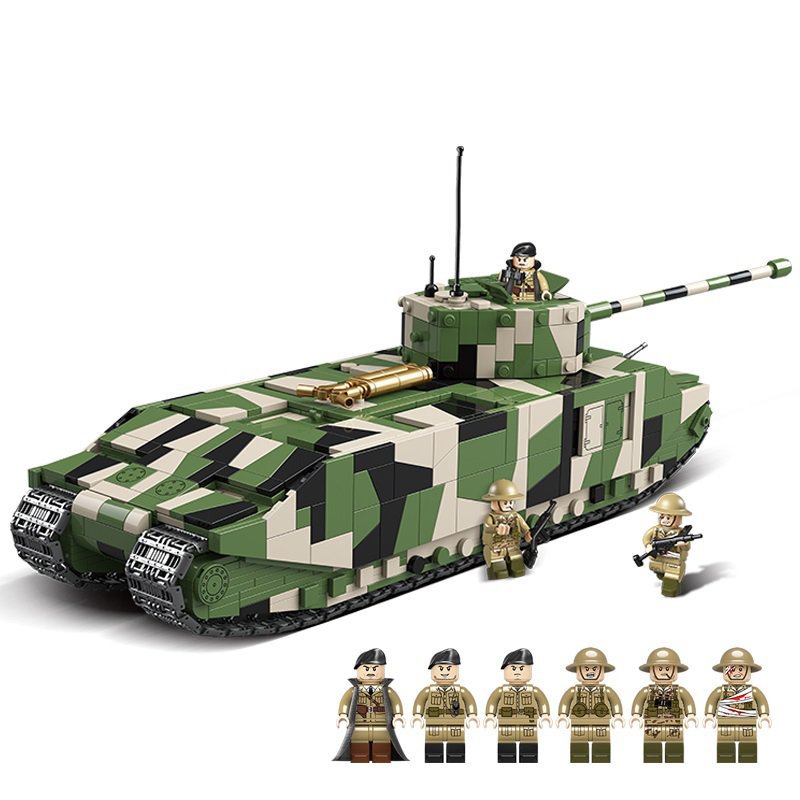 Britain TOG II Heavy Tank Minifigures Compatible Lego WW2 Tank Set