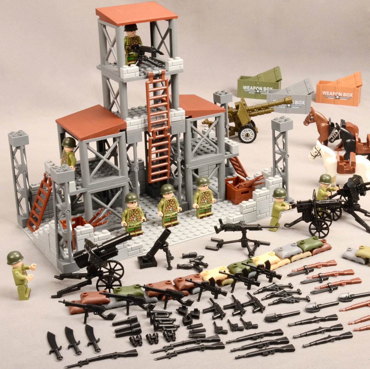 WW2 America Army command fort Minifigures Lego Compatible Military Set