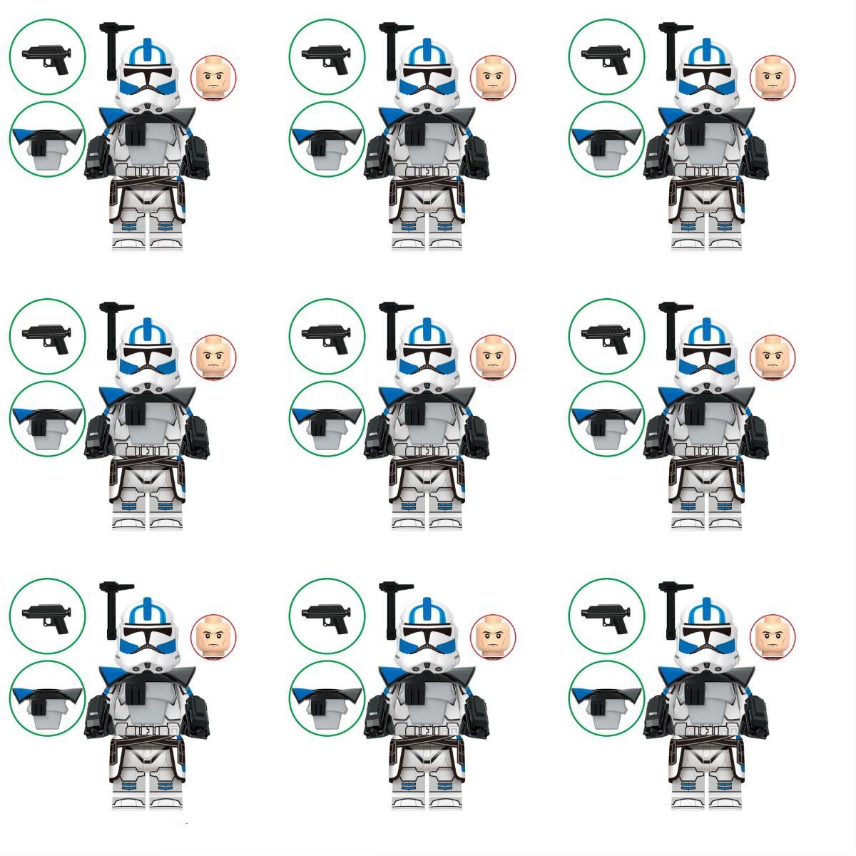 9pcs ARC Trooper Echo Minifigures Lego Compatible Clone Army Sets
