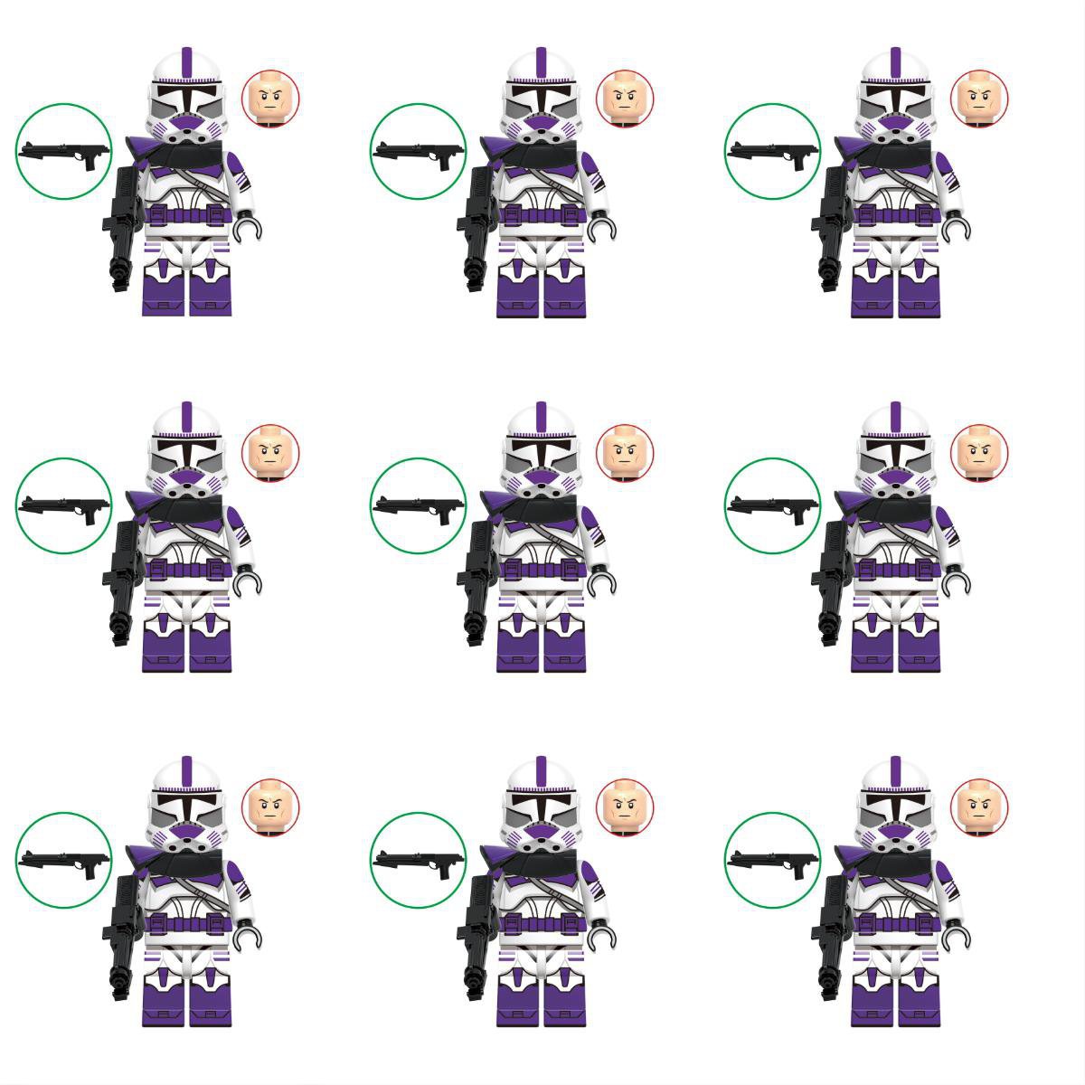 9pcs 187th Legion Clone Trooper Minifigures Lego Compatible The Clone