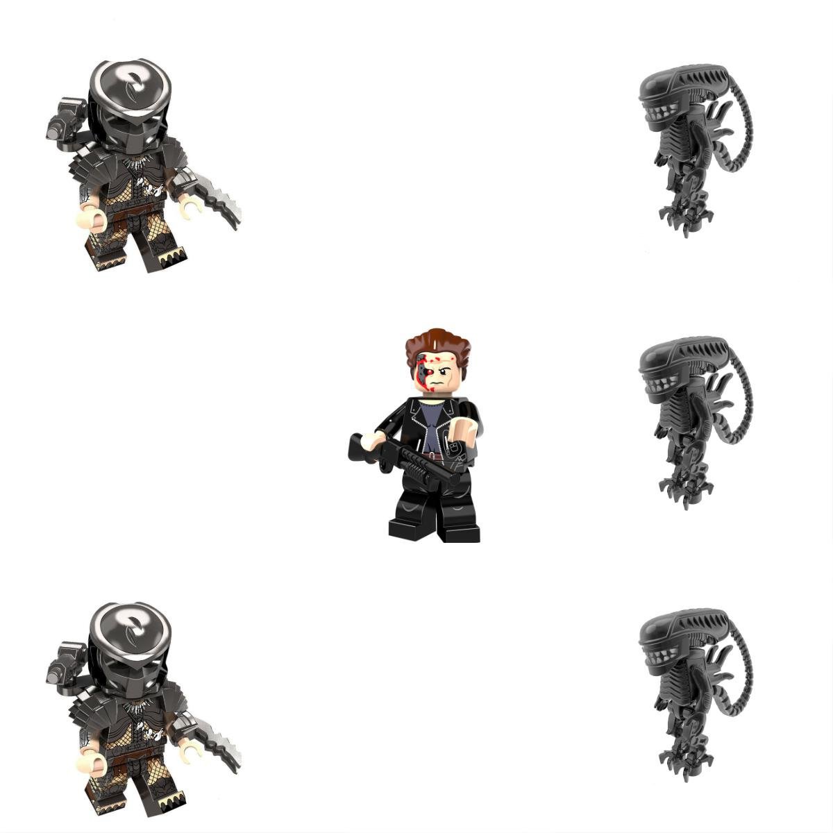 The Terminator VS Predator Alien Minifigures Lego Compatible Movie Set