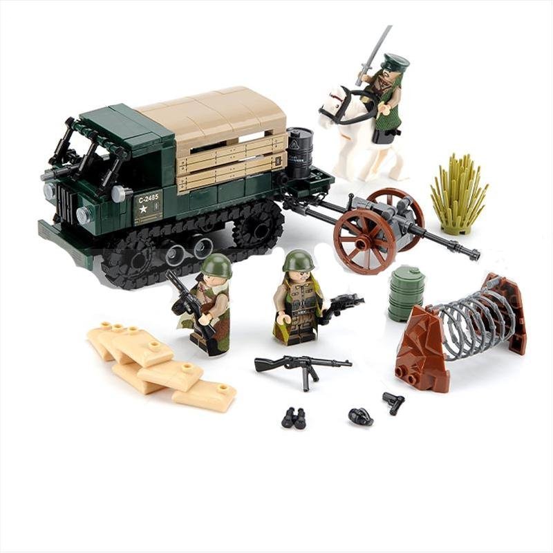 USSR STZ-5 Artillery Tractor Minifigures Lego Compatible WW2 Sets