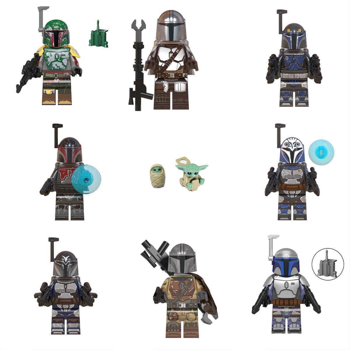 The Mandalorian Army Baby Yoda Grogu Minifigures Lego Compatible TV Se