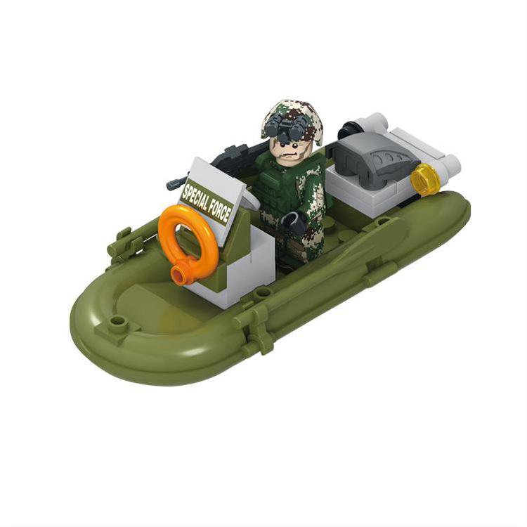 Camouflage Police Speed boat Minifigures Lego Compatible Police Set