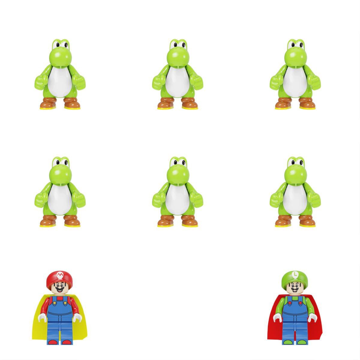 8pcs Yoshi Mario Luigi Minifigures Lego Compatible Game Sets