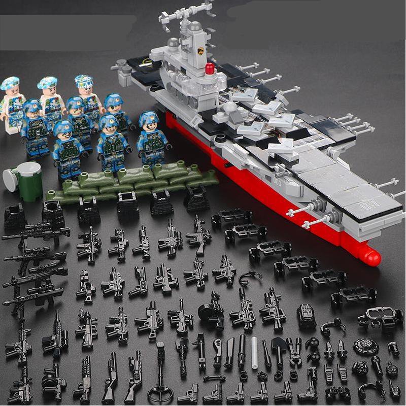 Mini Aircraft carrier Navy soldier Minifigures Lego Compatible militar