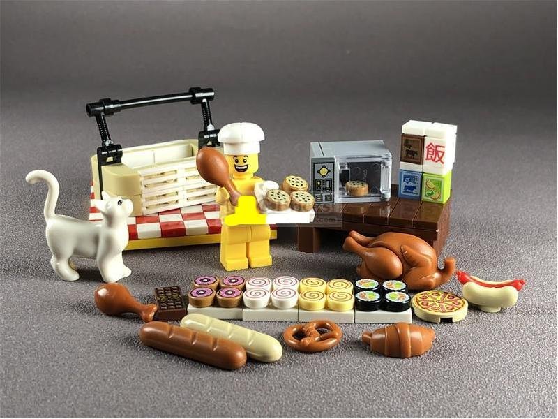 French Restaurant kitchen Cook Minifigures Lego Compatible City Restau
