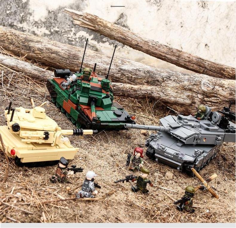 3pcs M1A1 Abrams Tank Minifigures Lego Compatible Tank World War Sets