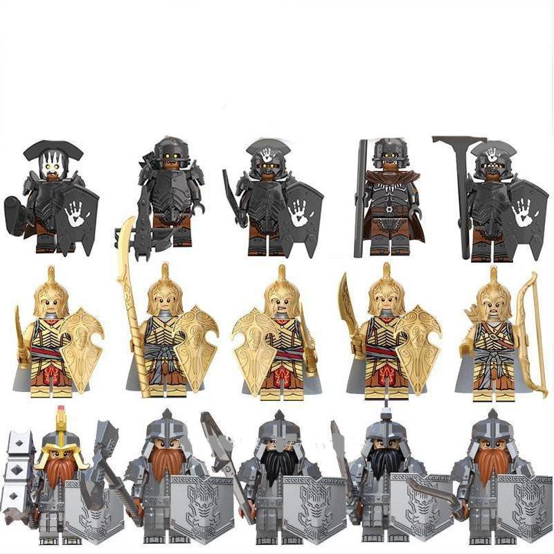 15pcs Elf Dwarf Orcs Minifigures Lego Compatible The Hobbit The Battle