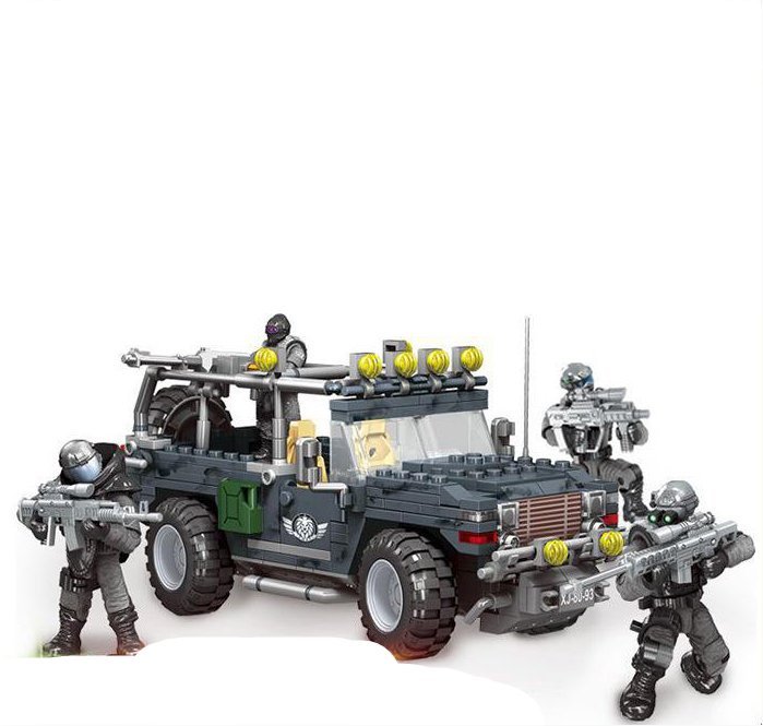 Big SWAT Minifigures Police Jeep Car Lego Compatible City Police Sets