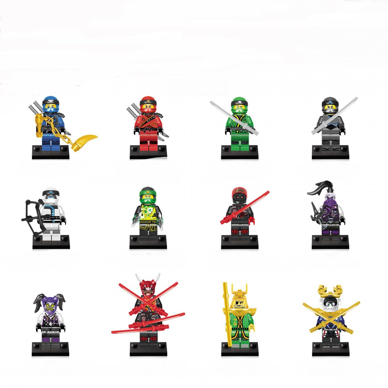 Ultra Violet Mr.e Hutchlns Samural X Jay Kal Nya Minifigures Lego Comp