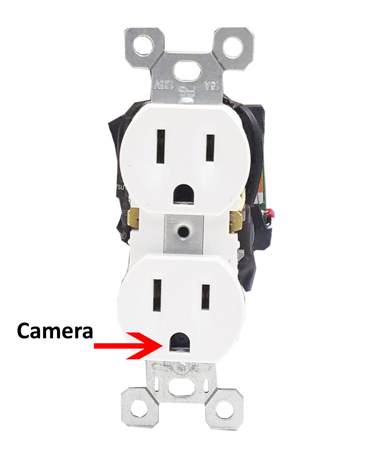 Hardwired Wall Outlet With Covert Camera and Wi-Fi Capability