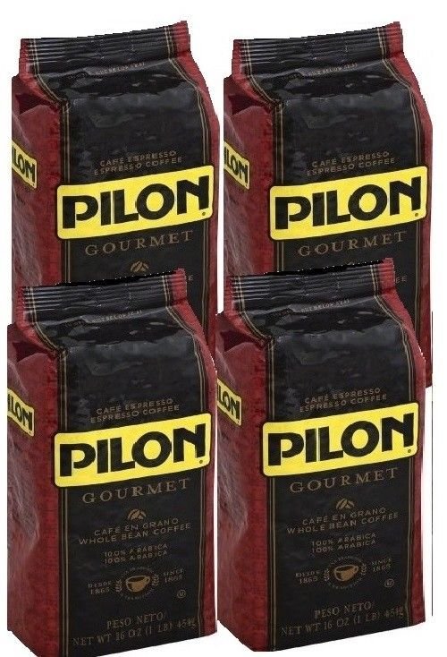Lot of 4 PILON Gourmet Whole Bean Coffee 1 Lb Expresso 100% Arabica EXP ...