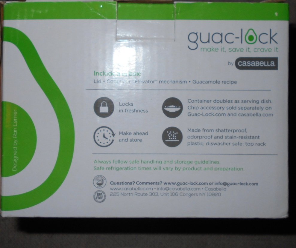 Lot of 2 Casabella Guac-Lock Plastic Air Tight Storage Container Green ...