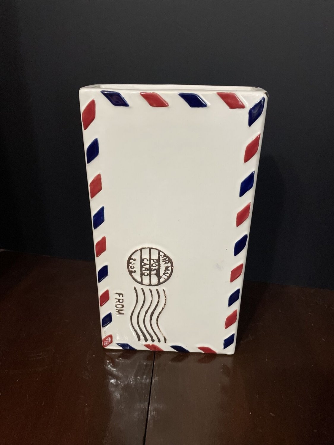 Air Mail Decor Letter Shape Vase Rectangle
