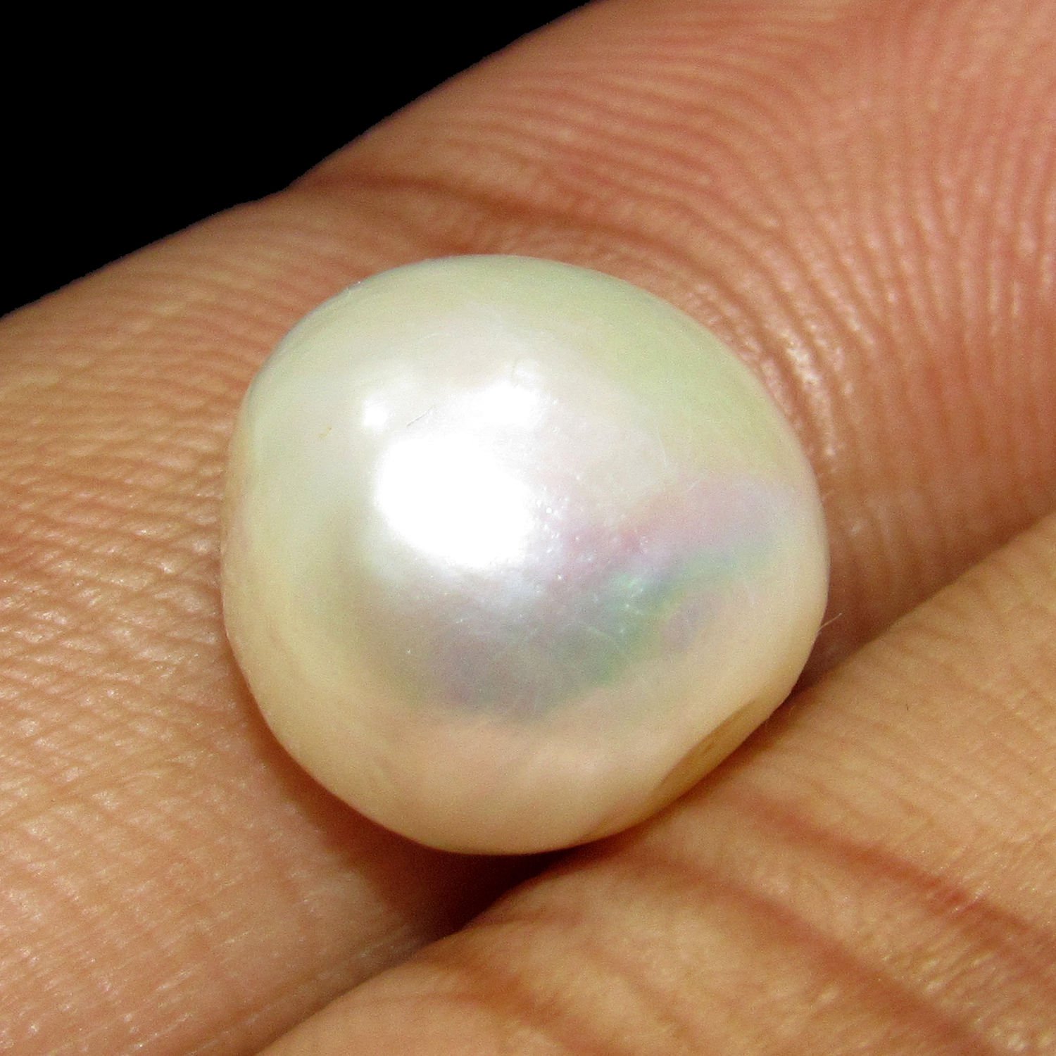 8.55Cts Natural Roundish Fresh Water White Pearl / Moti Loose Gemstone CH 5543