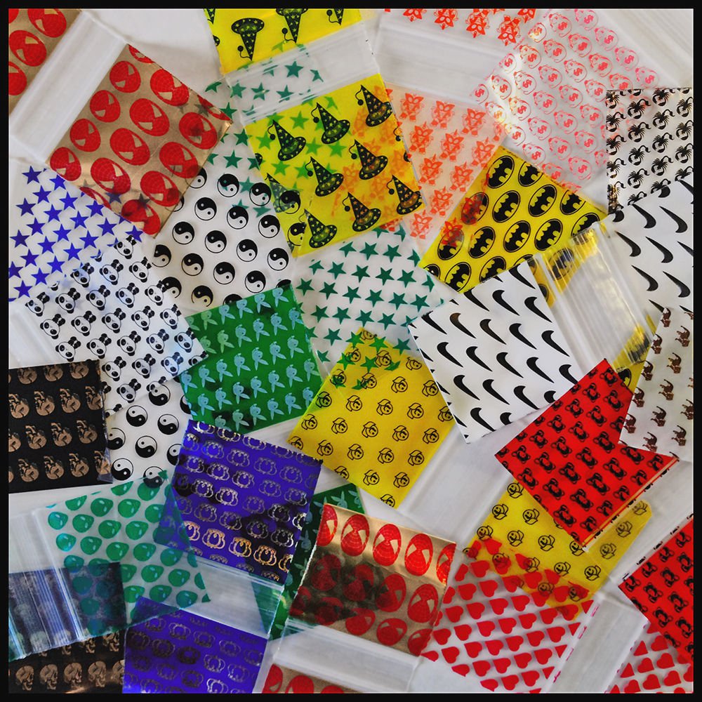 Mixed Designs baggies 2.0 x 1.0" Apple 2010 mini ziplock bags 1000