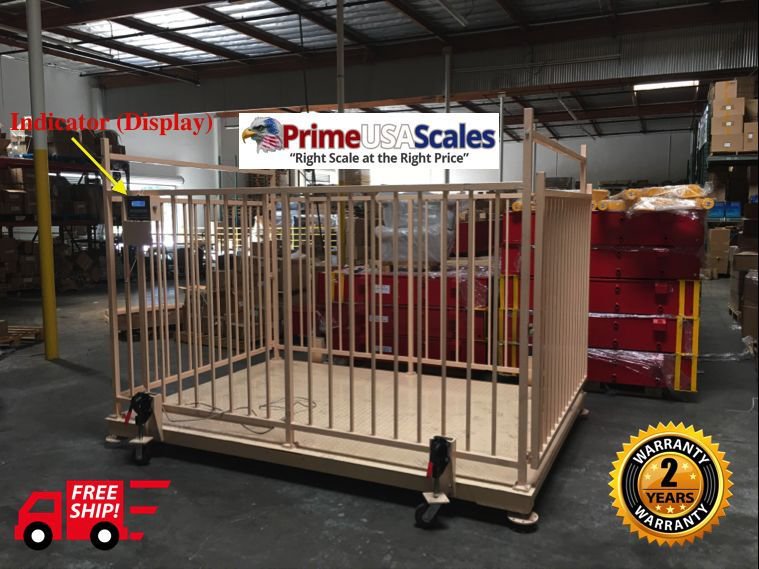 Livestock Cattle Scale with Cage 10,000 lb Sheep Pigs Horses NTEP