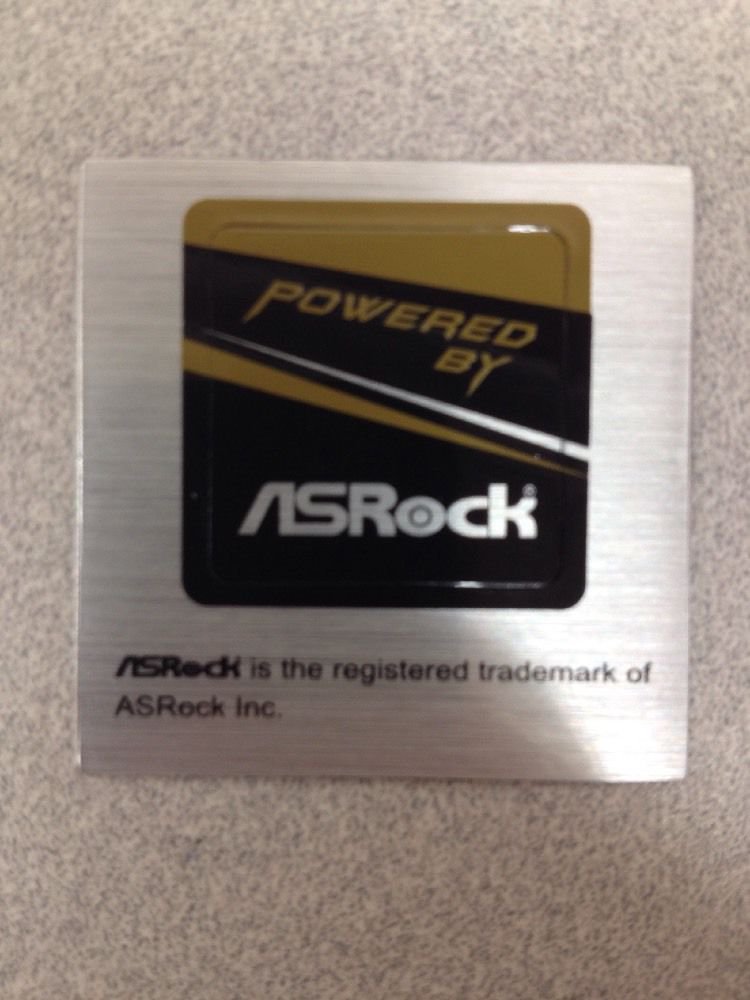 Powered By ASRock Logo Sticker PC Motherboard Case Badge