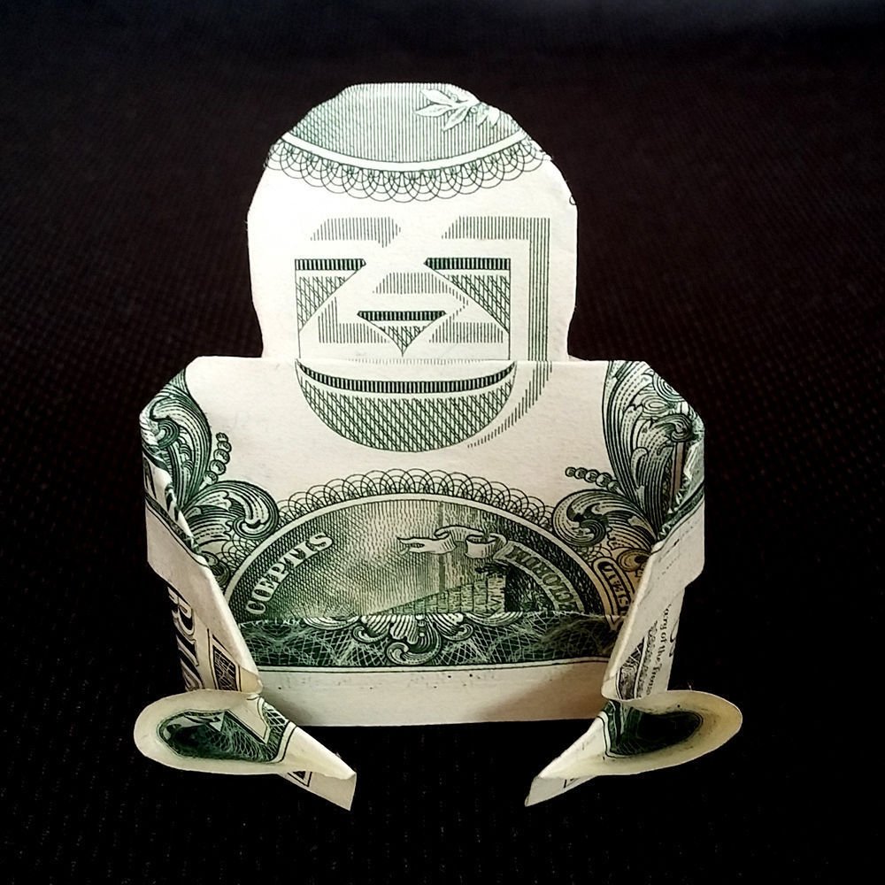 Origami Sculpture BUDDHA 3D Money Buddhist Handmade Figurine Real $1 ...