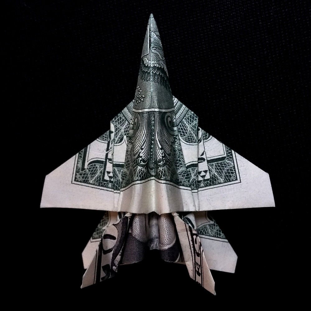 Origami F-18 HORNET Fighter Plane 3D Money Figurine Handmade Real 1 ...