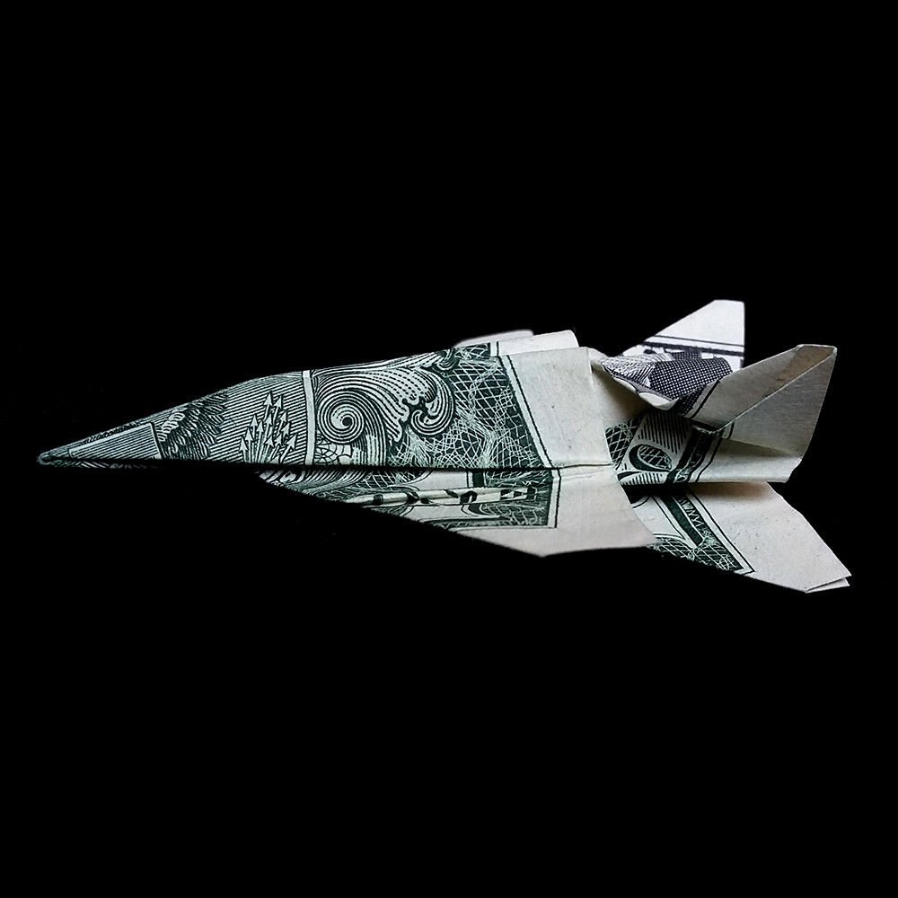 Origami F-18 HORNET Fighter Plane 3D Money Figurine Handmade Real 1 ...
