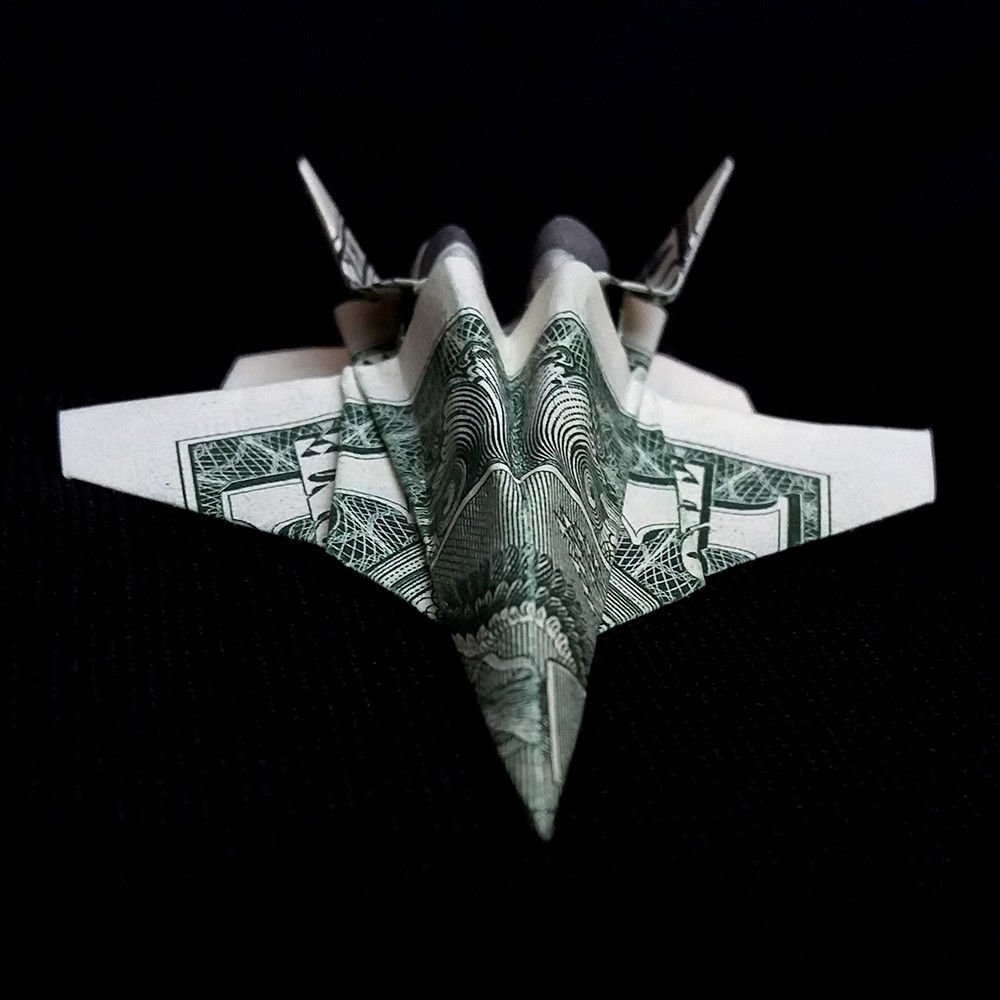 Origami F-18 HORNET Fighter Plane 3D Money Figurine Handmade Real 1 ...