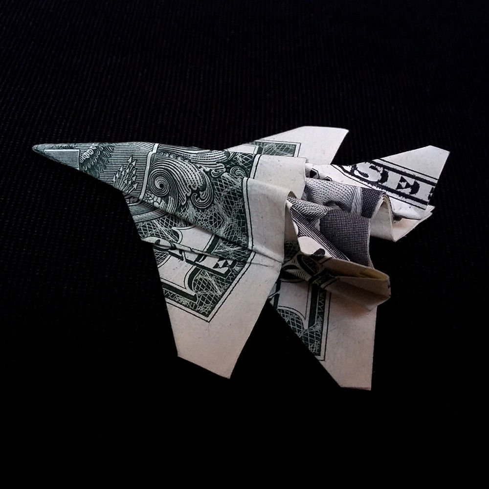 Origami F-18 HORNET Fighter Plane 3D Money Figurine Handmade Real 1 ...