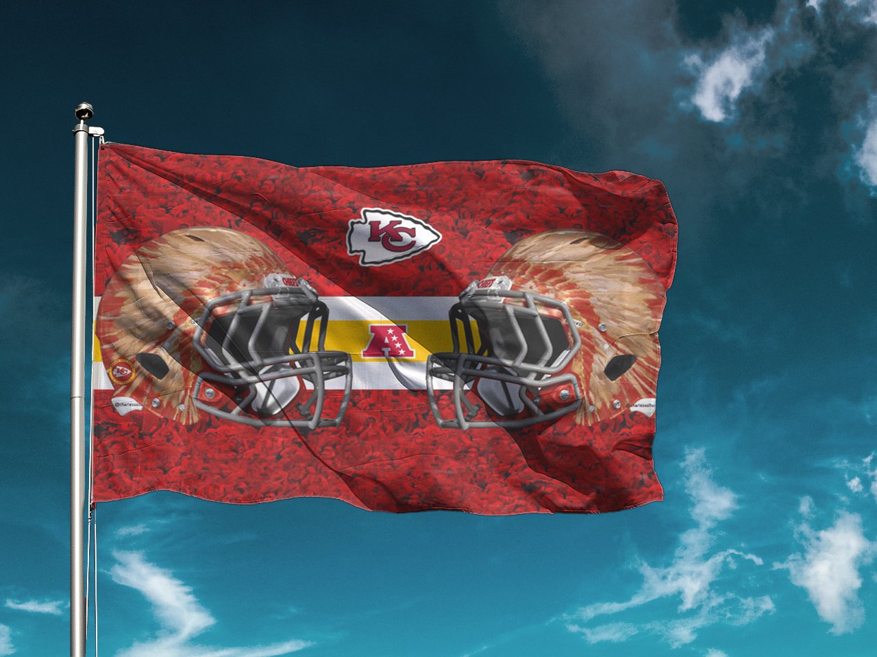 kansas city chiefs flag 3x5 banner champions ft nfl 2024 champion NEW 2024