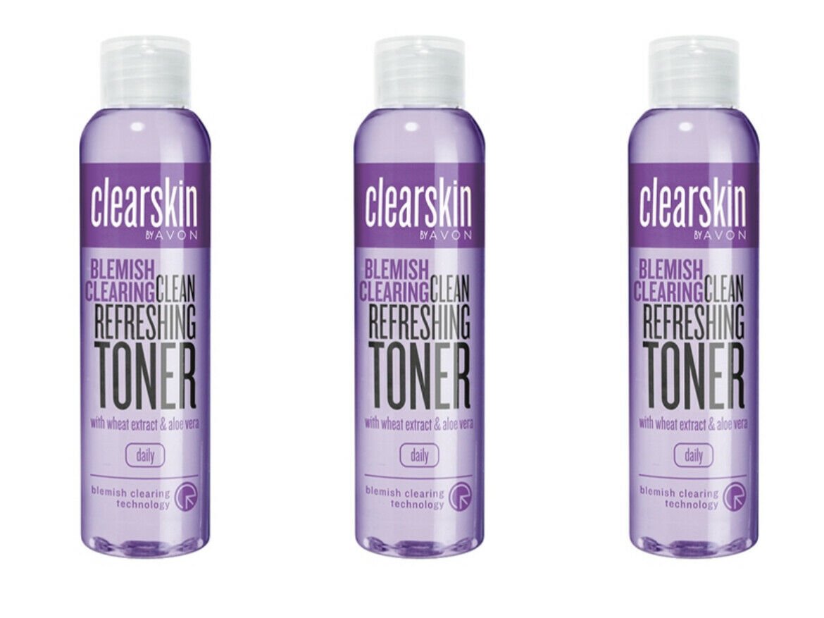 3 x Avon Clearskin Blemish Clearing Clean Refreshing Toner 100 ml New