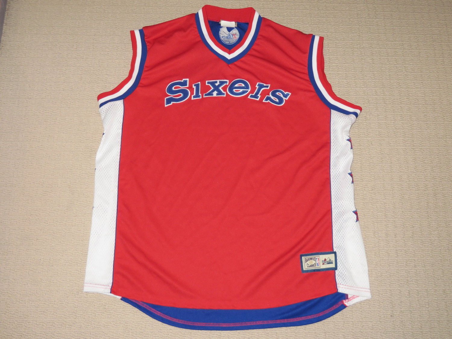 NBA Philadelphia Sixers 76ers Sewn Jersey XXXL 3XL Majestic Hardwood ...