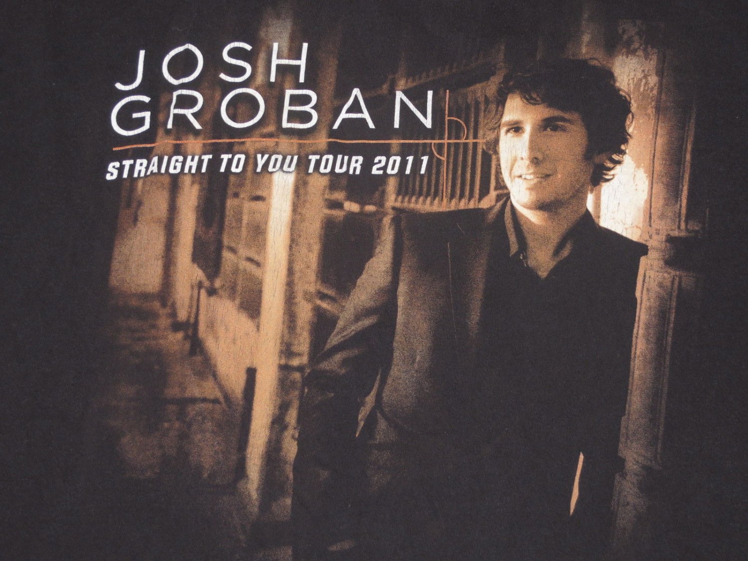 Concert Josh Groban Straight To You Tour 2011 Shirt XLarge XL Black Pop ...