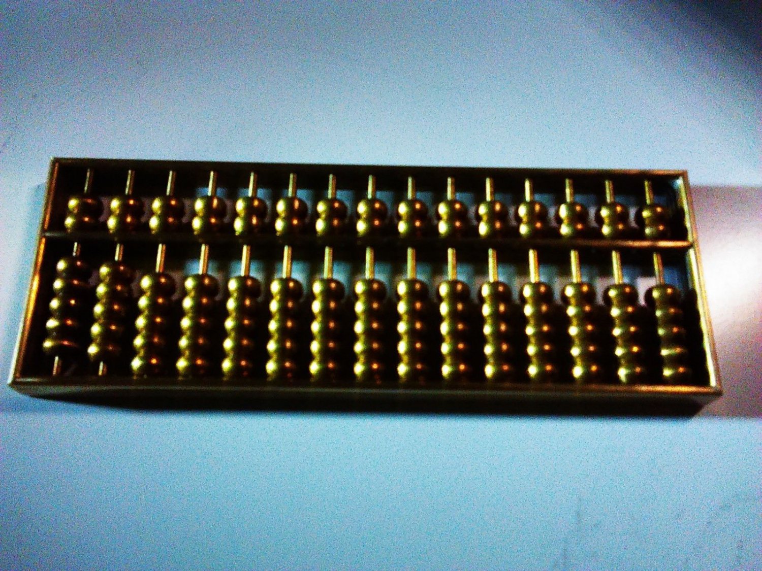 Vintage Brass Chinese Abacus. 91 pieces set Used, in very good condition!.