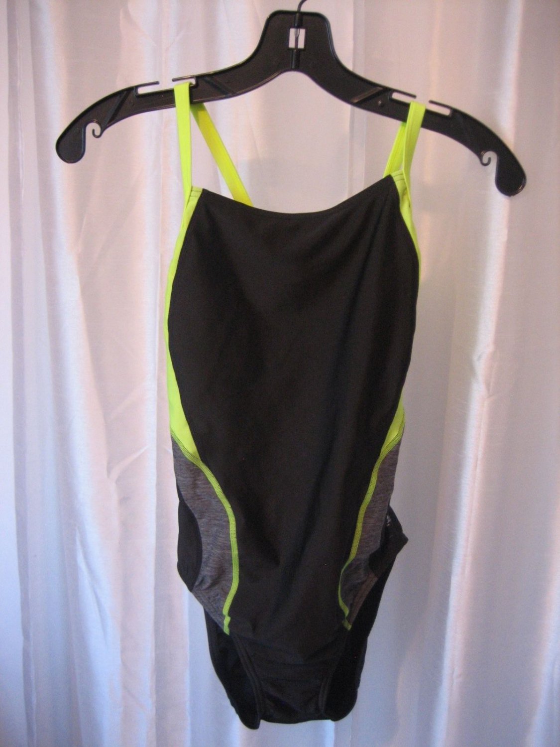 Speedo Pro LT Sport Neon Black/Yellow One Piece Swim/Bathing Suit Sz 10 ...