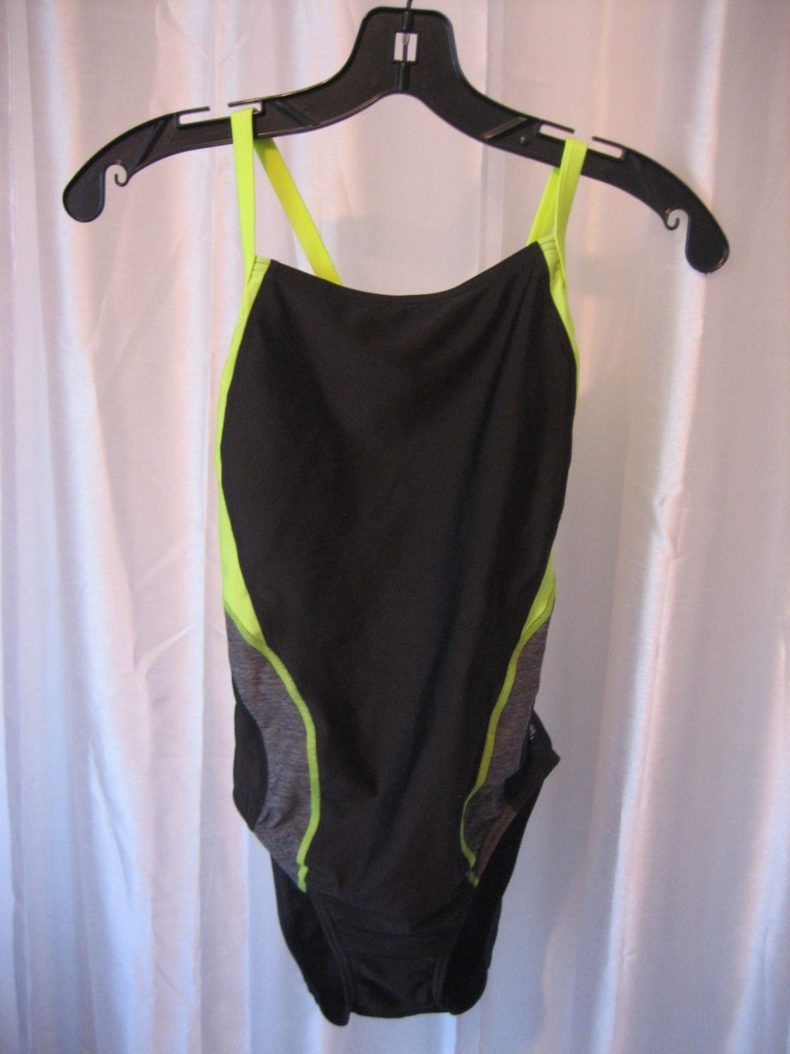 Speedo Pro LT Sport Neon Black/Yellow One Piece Swim/Bathing Suit Sz 10 ...