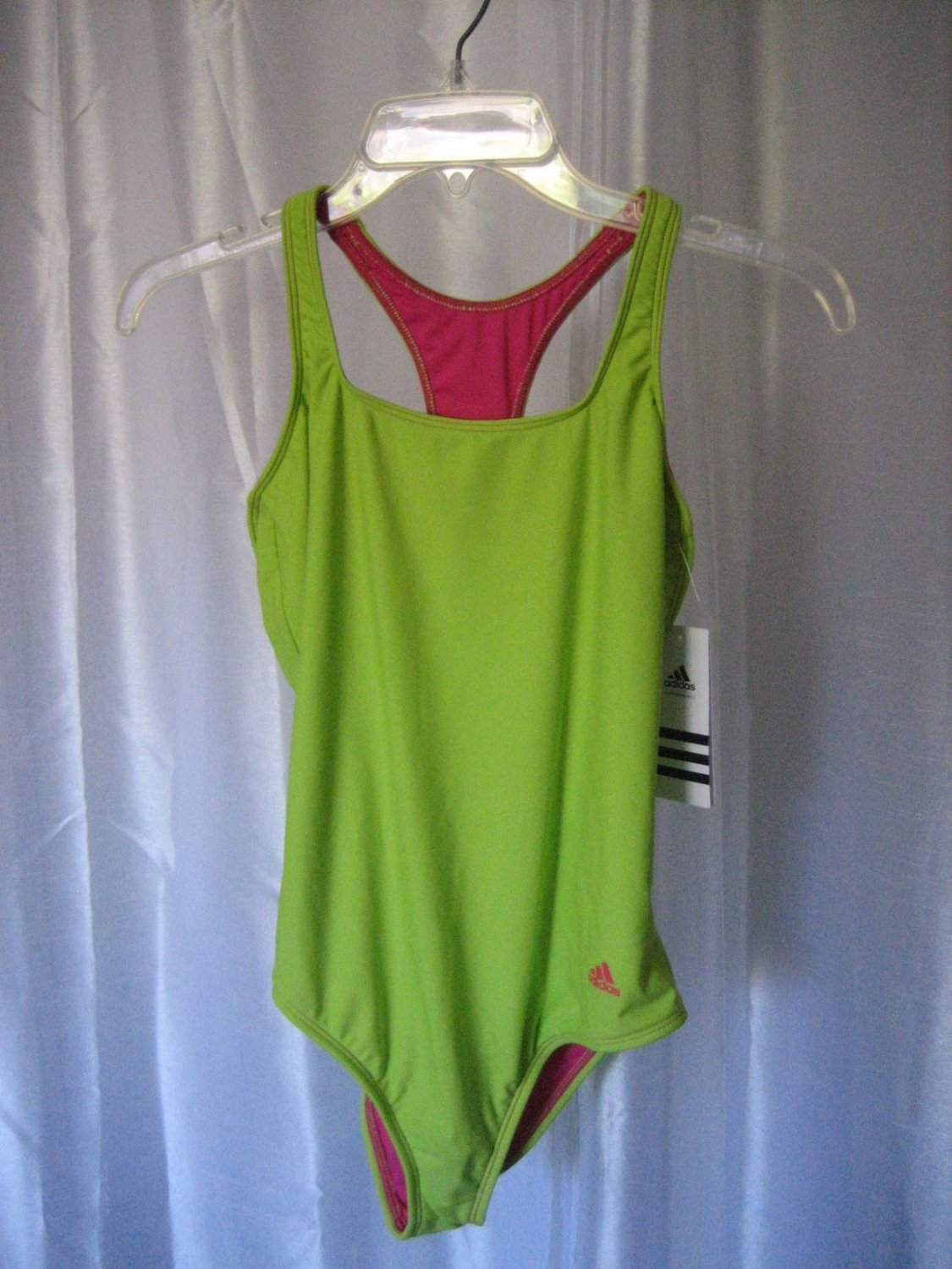 Adidas Girl's Lime Green One Piece Swim/Bathing Suit Sz 16 New Tags ...