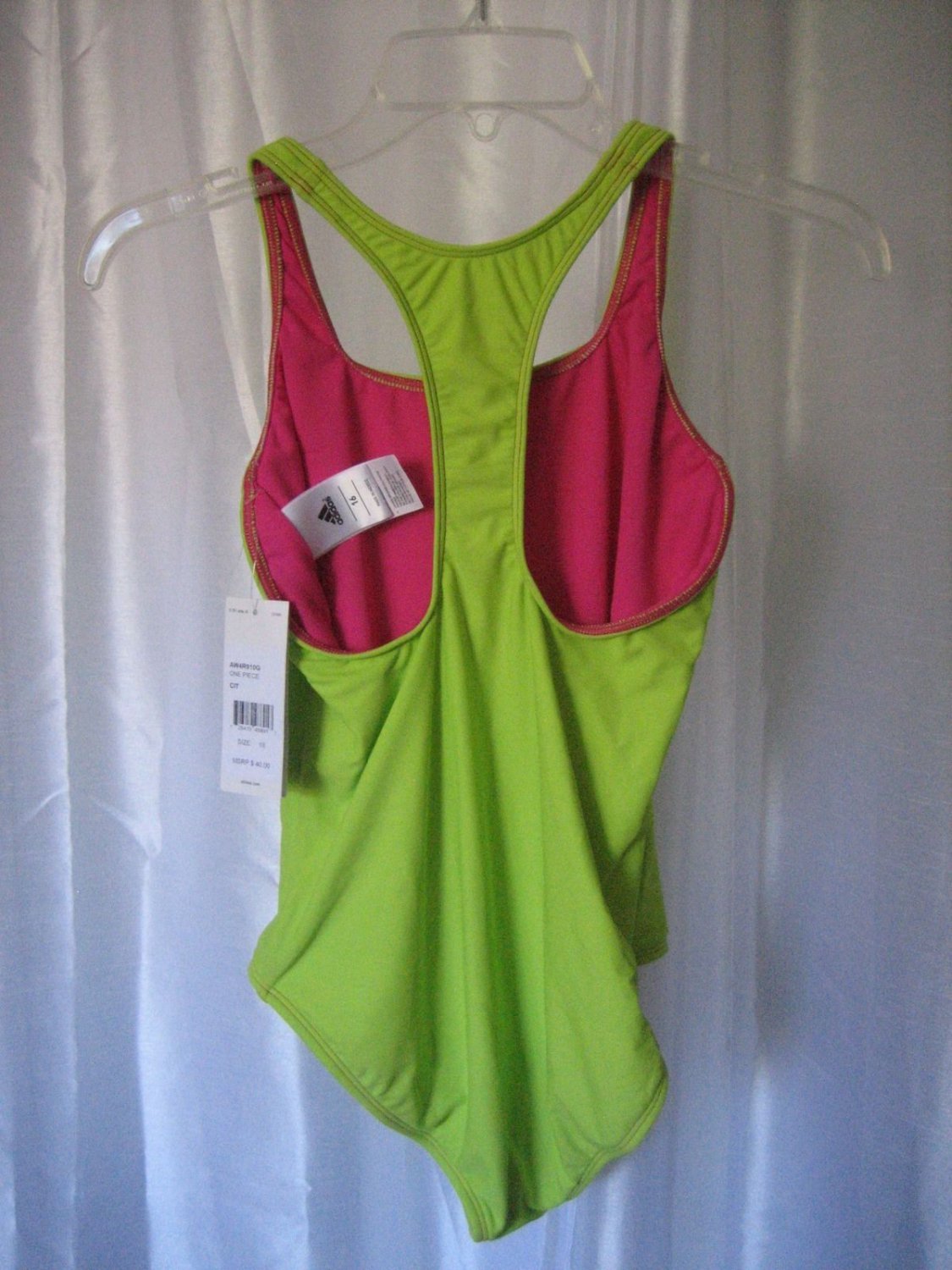 Adidas Girl's Lime Green One Piece Swim/Bathing Suit Sz 16 New Tags ...