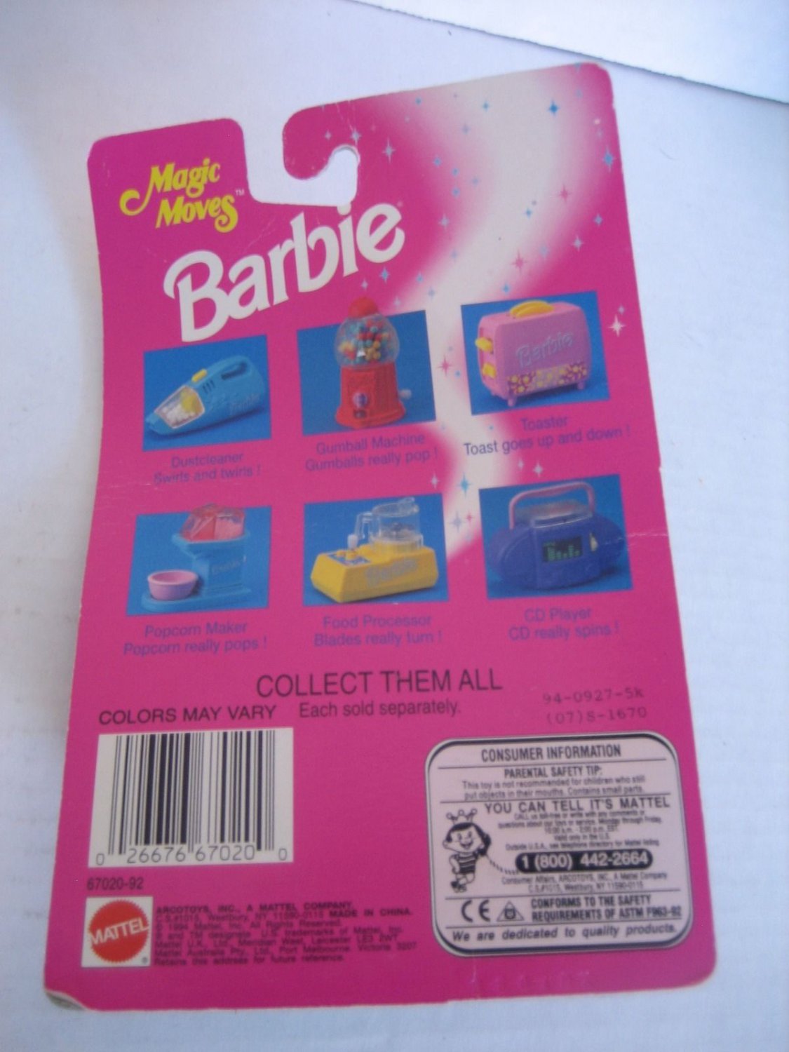 Mattel Barbie Magic Moves Teal Popcorn Maker & Pink Bowl Toy 1994 New ...