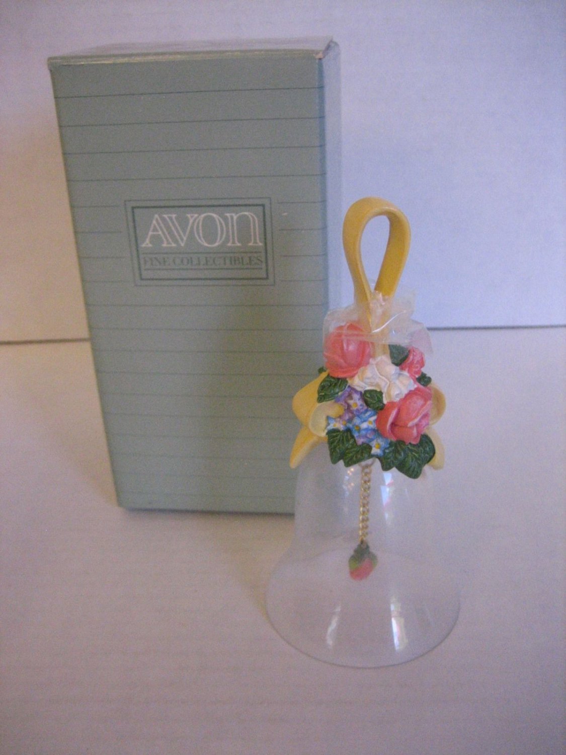 Vintage Avon Floral Bouquet Crystal Bell 1989 NIB 5 1/2 in.T Multi ...