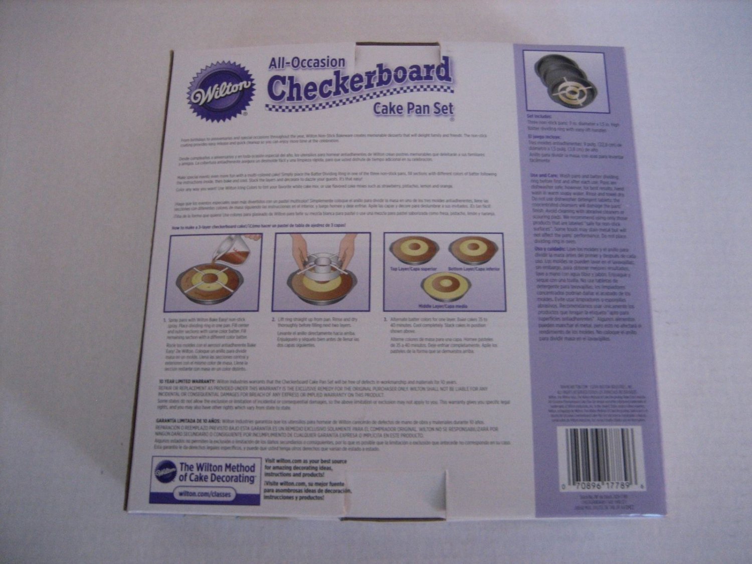 Wilton All Occasion Checkerboard Cake Pan Set Non Stick 3 Pans/Dividing ...