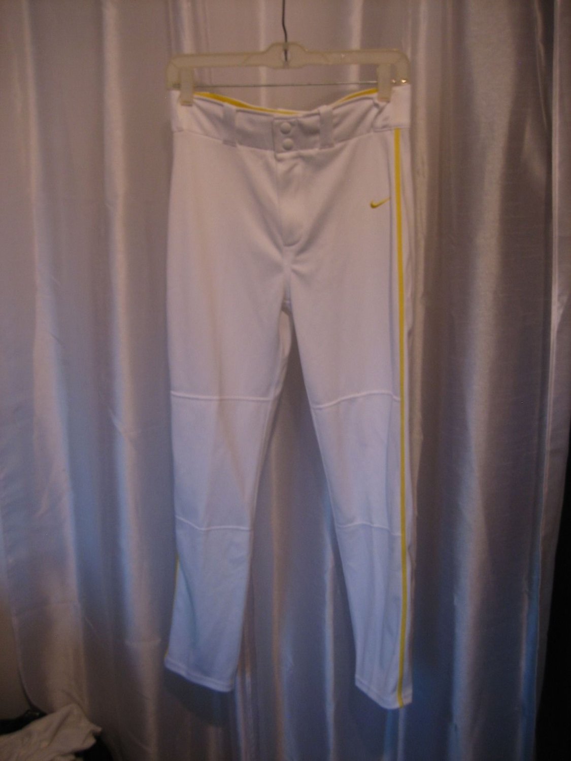 Nike Dri Fit Boys White/Yellow Trim 100% Polyester Baseball Pants Sz XL ...