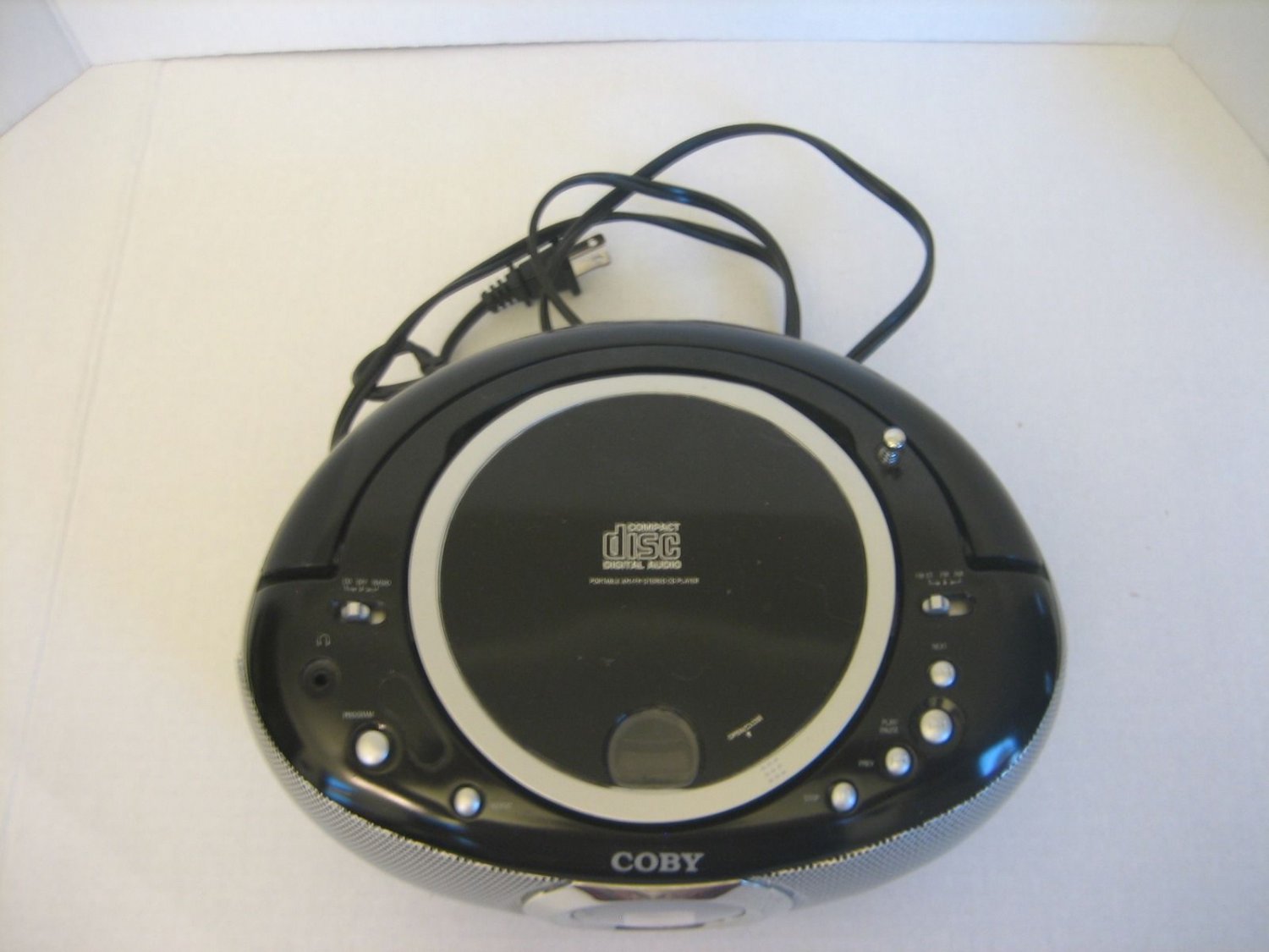 Coby Portable Compact Disc Digital Audio Amfm Stereo Cd Player Boombox Pre Own