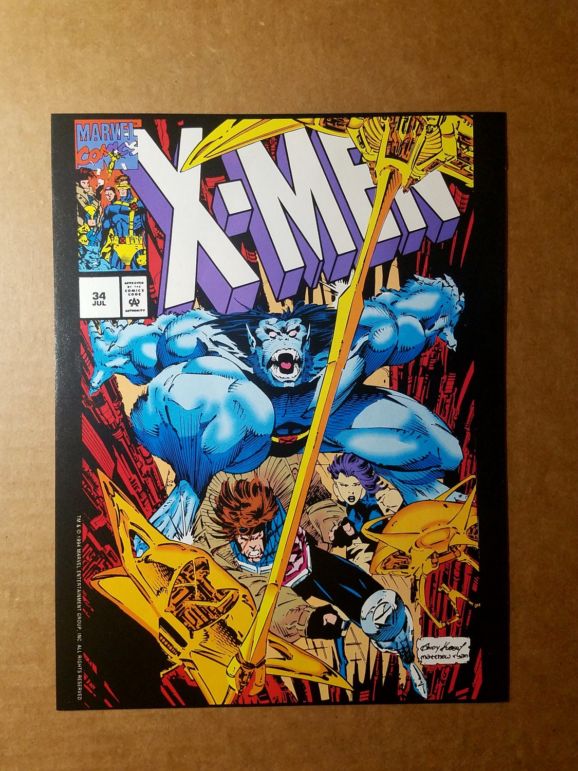 Gambit Beast Pslocke X-Men Marvel Comics Mini Poster by Andy Kubert