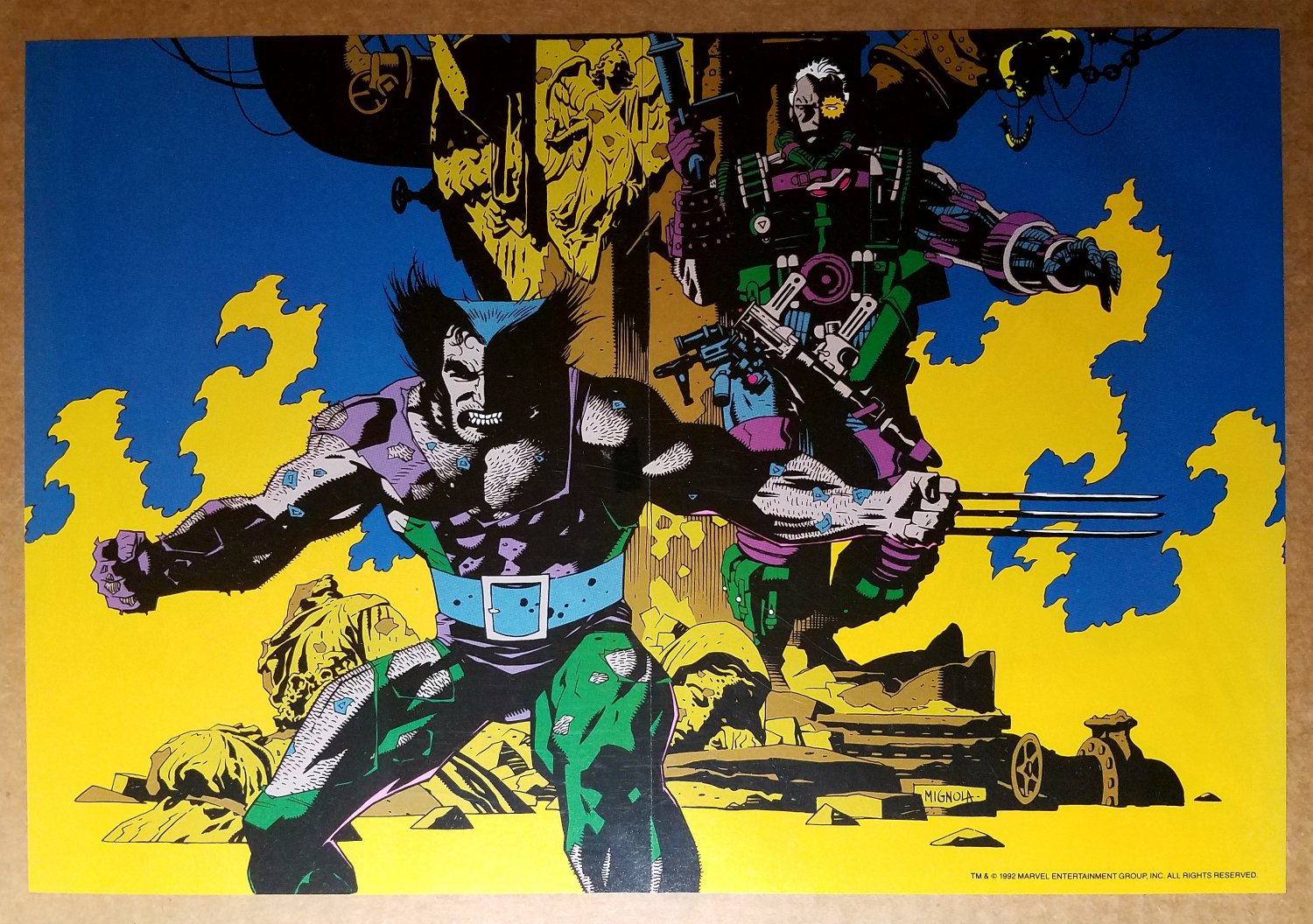 Wolverine Logan Cable Burning Marvel Comics Poster by Mike Mignola