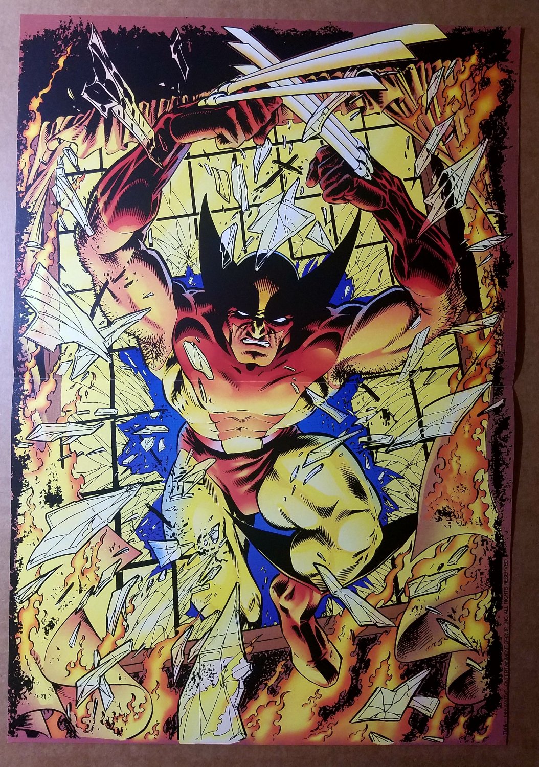 Wolverine Breaking Window glass Marvel Comics Poster by John Romita Jr