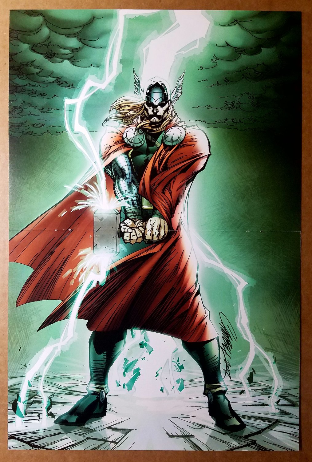 Avengers Thor Bifrost Bridge Midgard Marvel Comics Poster by J Scott ...