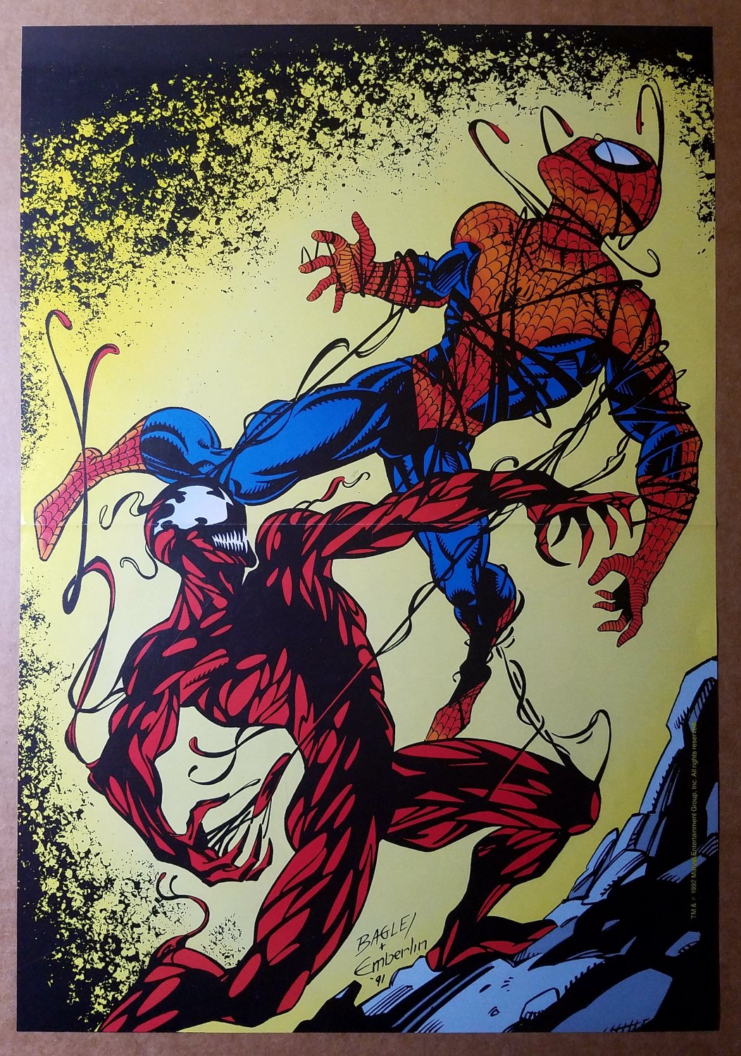 Spider-Man Vs Carnage Marvel Comics Poster by Mark Bagley
