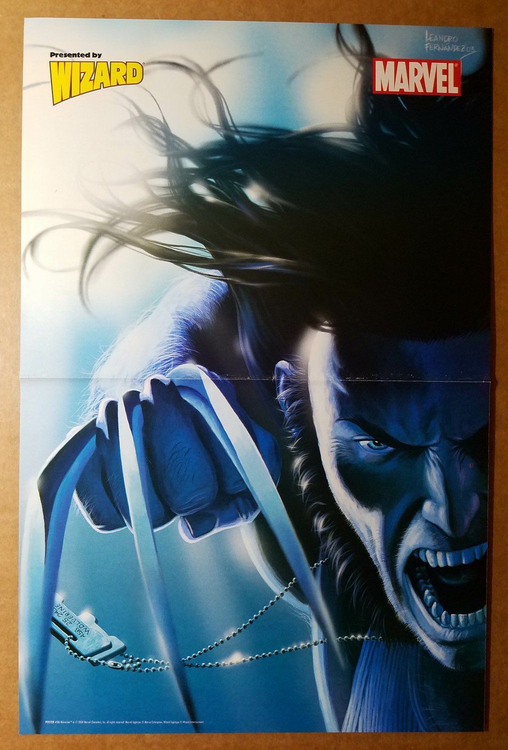 Wolverine Logan Dog Tags X-Men Marvel Comics Poster by Leandro Fernandez